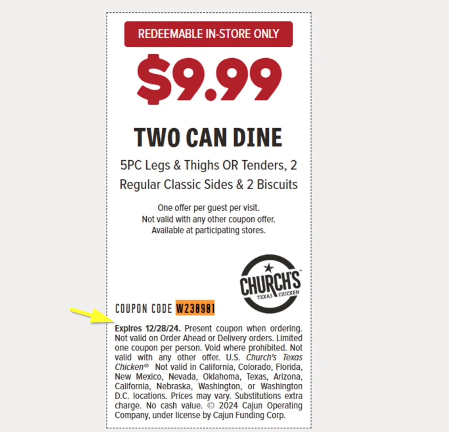 Church s Texas Chicken Promo Codes 999 Off Mar 2025