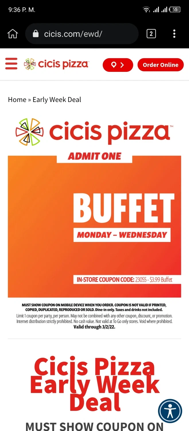 Cici's Pizza Coupons - $4 Off | January 2025