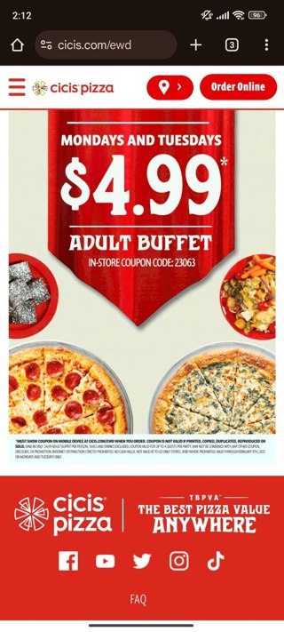Cici's Pizza Promo Codes (1 Verified) - 50% Off Sep 2025