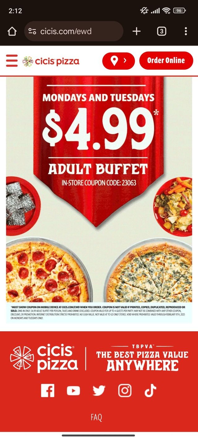 Cici's Pizza Promo Codes - $4 Off Coupons Jul 2025
