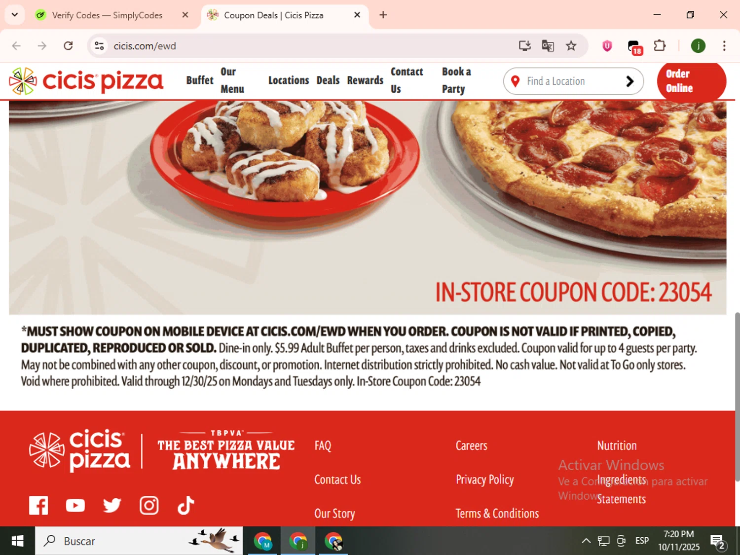 Cici's Pizza Promo Codes - 25% Off (1 Verified) Dec 2025