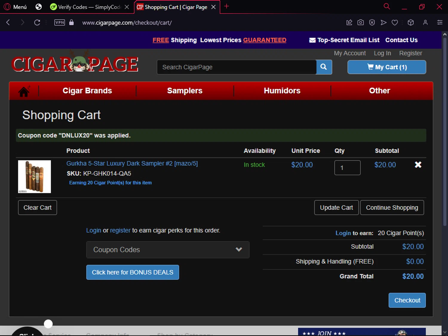 CigarPage Coupon Codes (7 Verified) - $13 Off Jan 2025