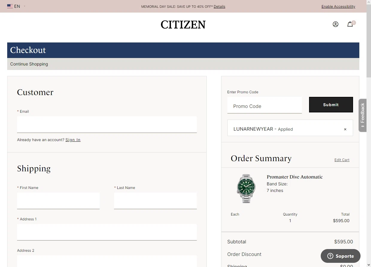Citizen Watch Promo Codes - 15% Off | October 2024