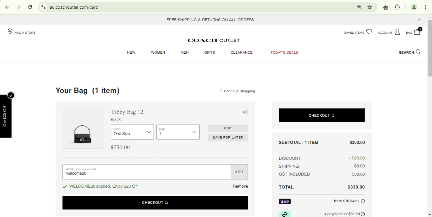 Coach Outlet Promo Codes - $20 Off | October 2024