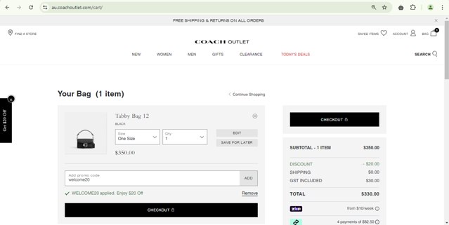 Coach Outlet Promo Codes - $20 Off | October 2024