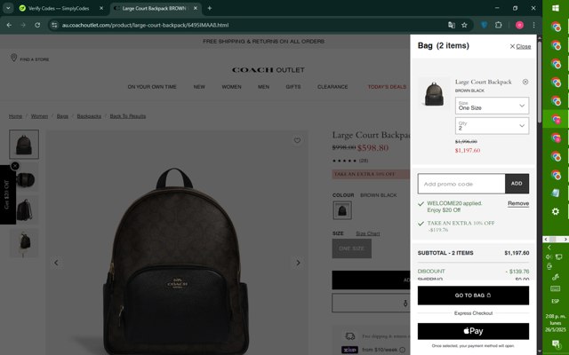 Coach Outlet Promo Codes (1 Verified) - $20 Off Jun 2025