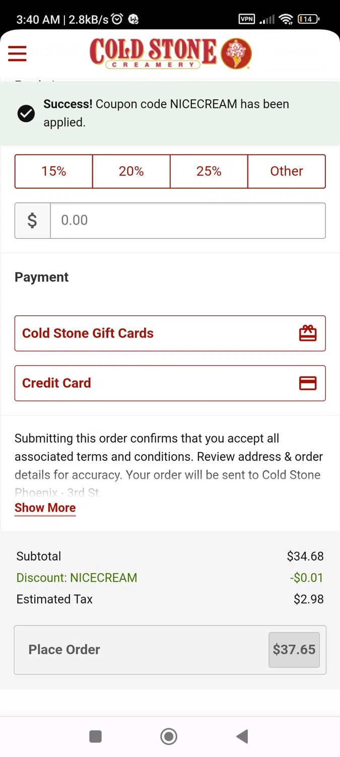 Cold Stone Creamery Promo Code (1 Verified) - 10% Off Jan 2025