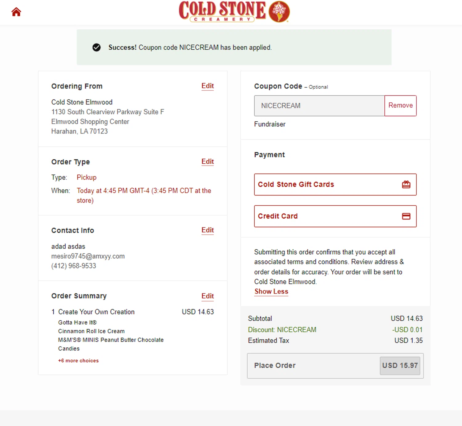 Cold Stone Creamery Promo Code (1 Verified) - 10% Off Jan 2025