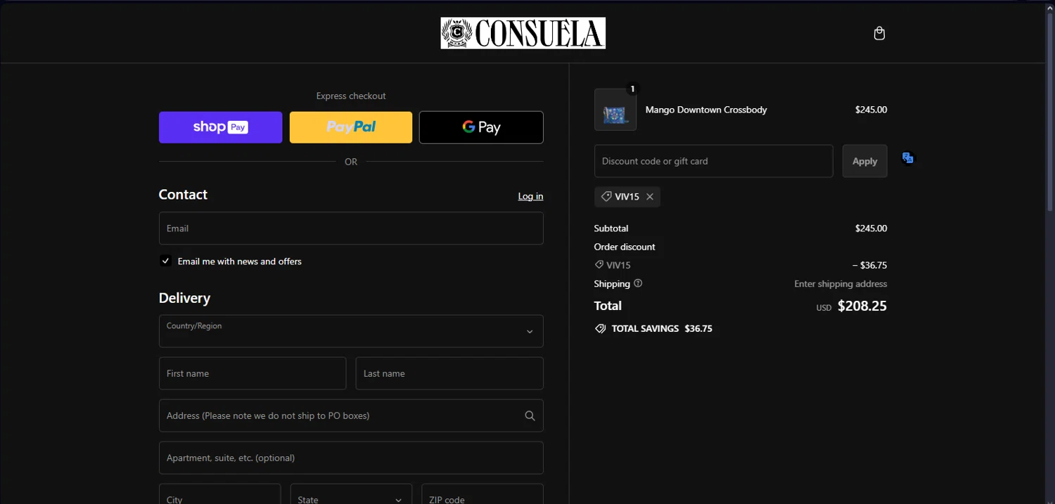 Consuela Discount Codes - 15% Off | December 2024