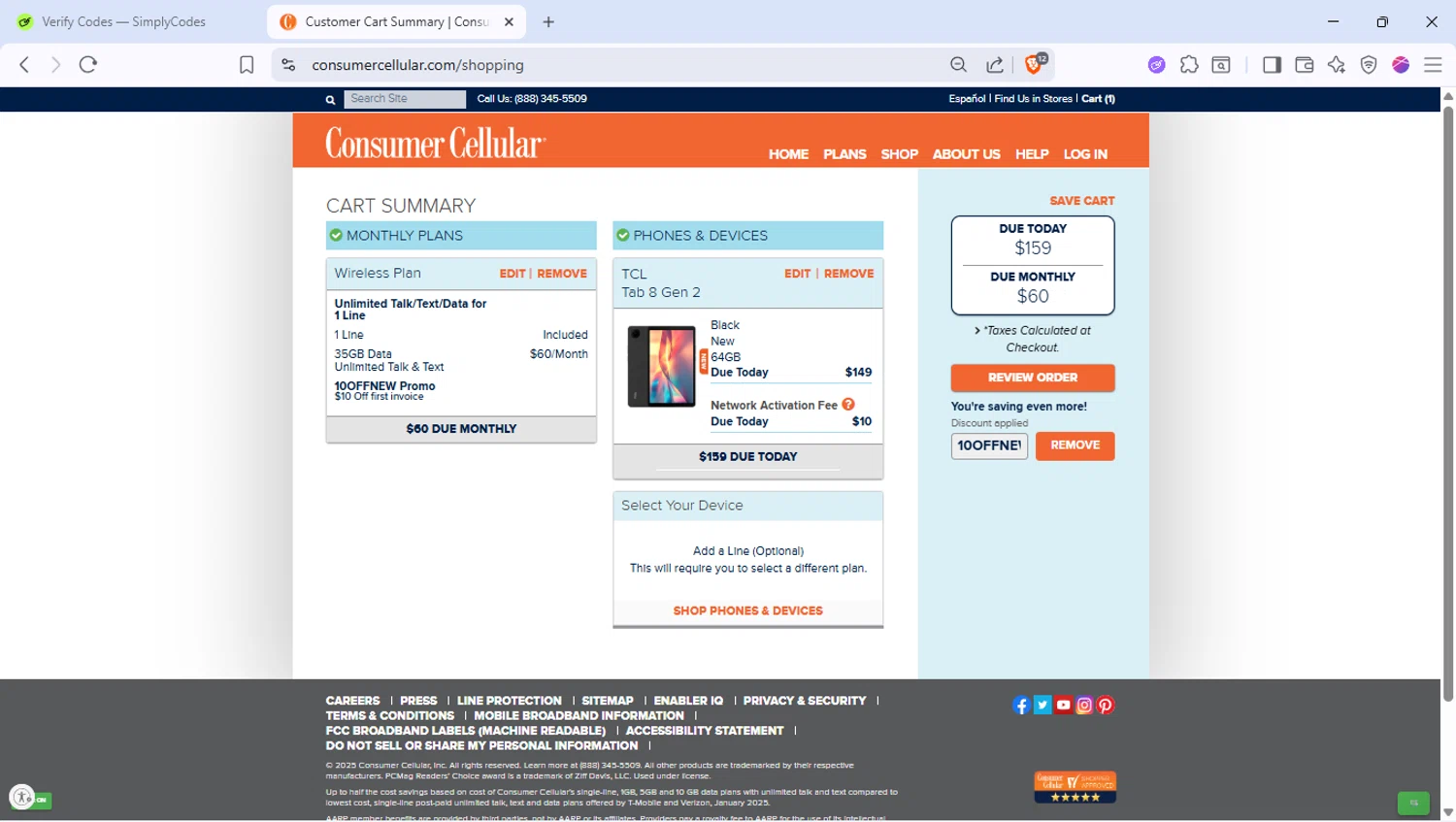 Consumer Cellular Promo Codes - 10% Off November