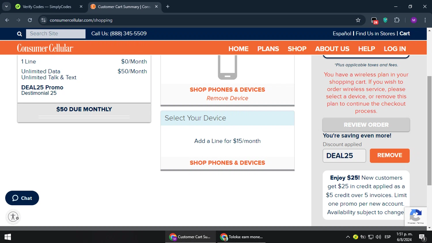 Consumer Cellular Promo Codes - $25 Off | October 2024