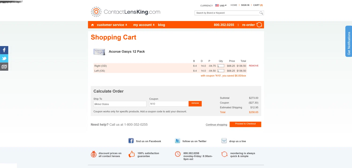 Contact Lens King Promo Codes - 10% Off Aug 2025