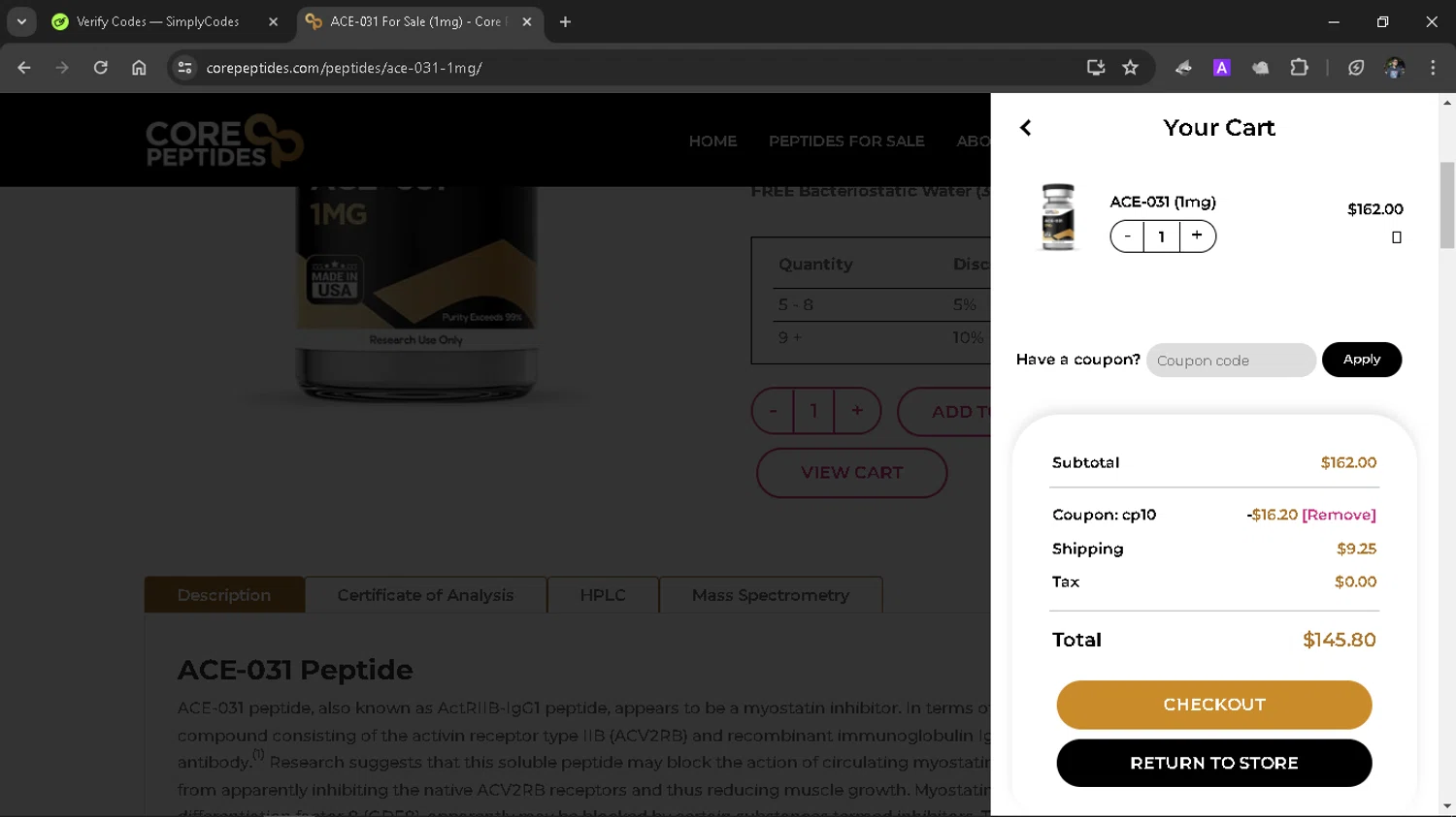 Core Peptides Coupons - 15% Off | September 2024