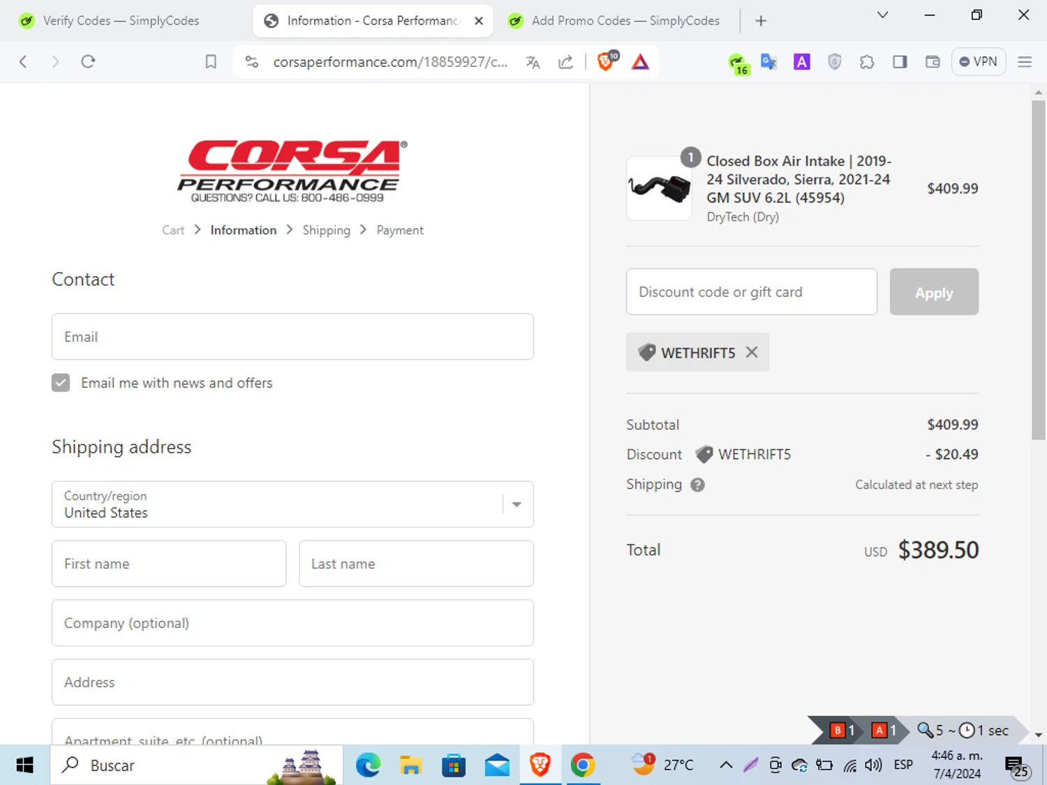 CORSA Performance Promo Code (4 Verified) - 5% Off Jan 2025