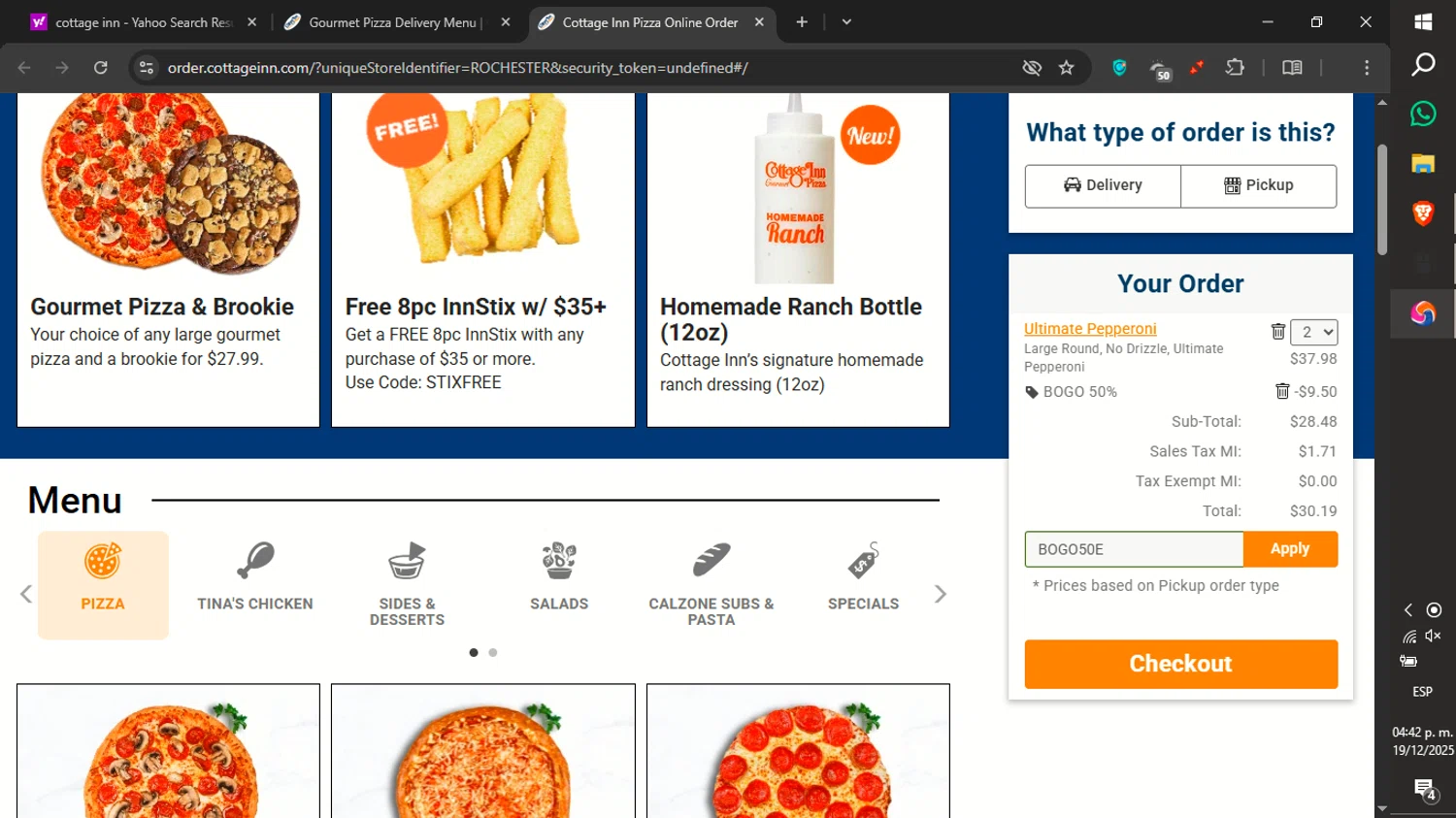 Cottage Inn Pizza Promo Code - 25% Off January 2026