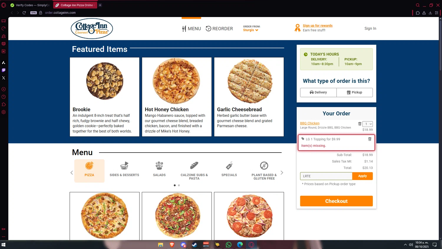 Cottage Inn Pizza Promo Code (5 Verified) - $10 Off Oct 2025