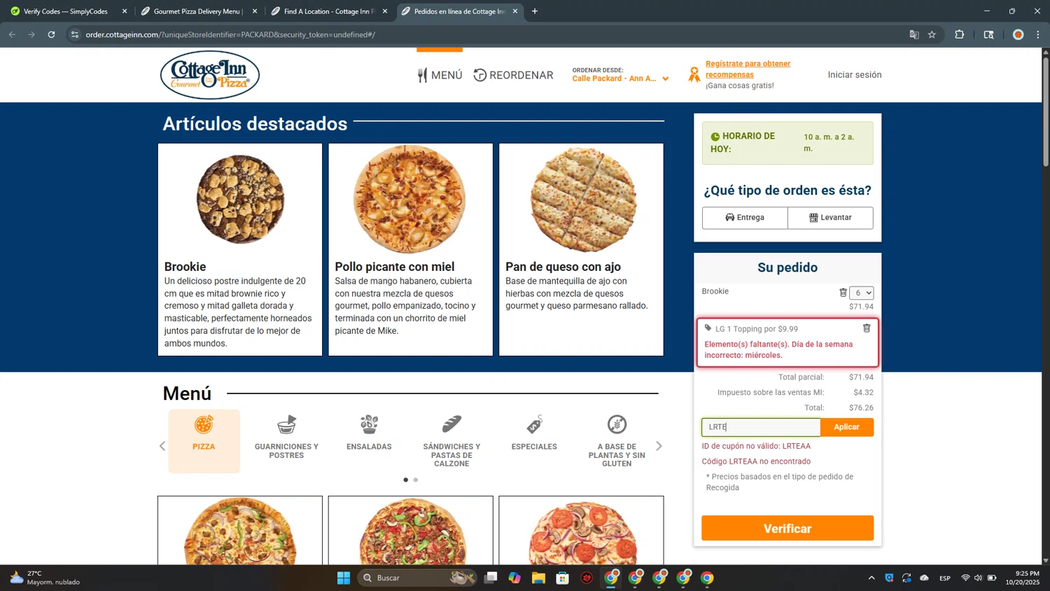 Cottage Inn Pizza Promo Code (5 Verified) - $10 Off Oct 2025