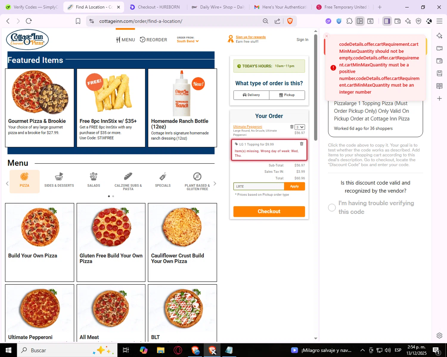 Cottage Inn Pizza Promo Code - $30 Off January 2026