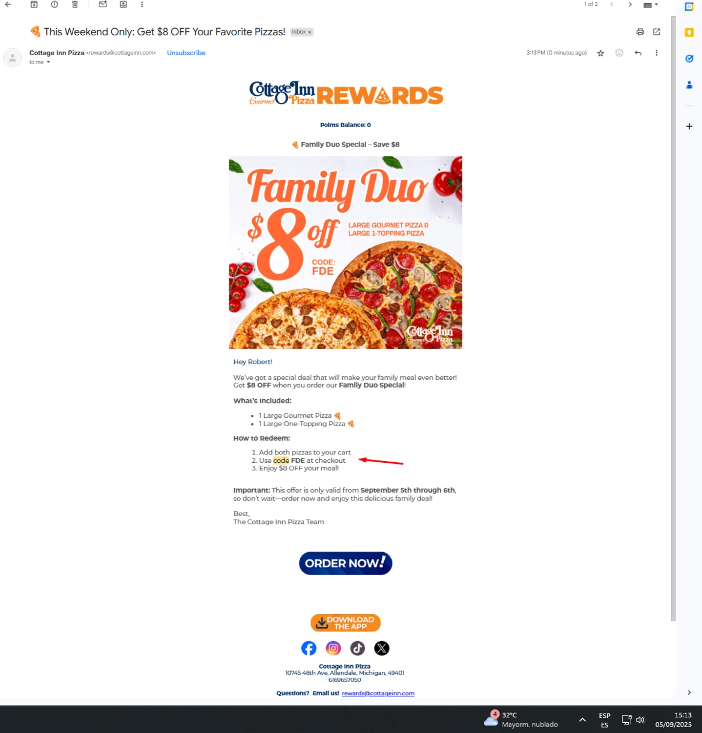 Cottage Inn Pizza Promo Codes (5 Verified) - $5 Off Sep 2025