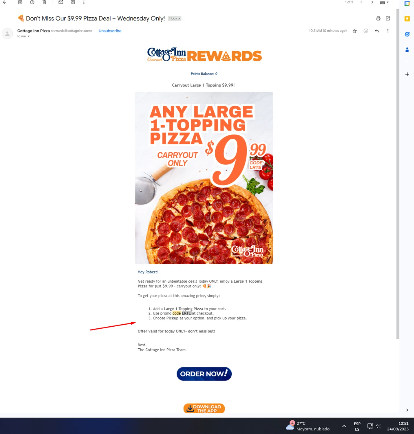 Cottage Inn Pizza Promo Code (3 Verified) - $10 Off Sep 2025