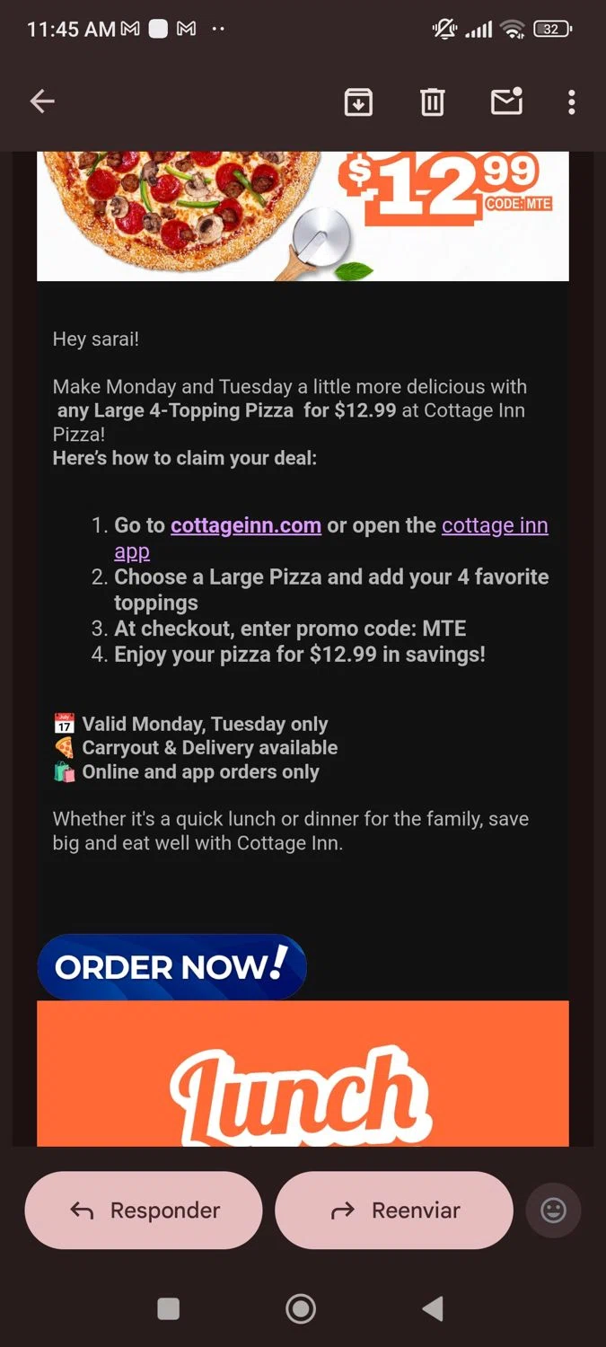 Cottage Inn Pizza Promo Code - $30 Off January 2026