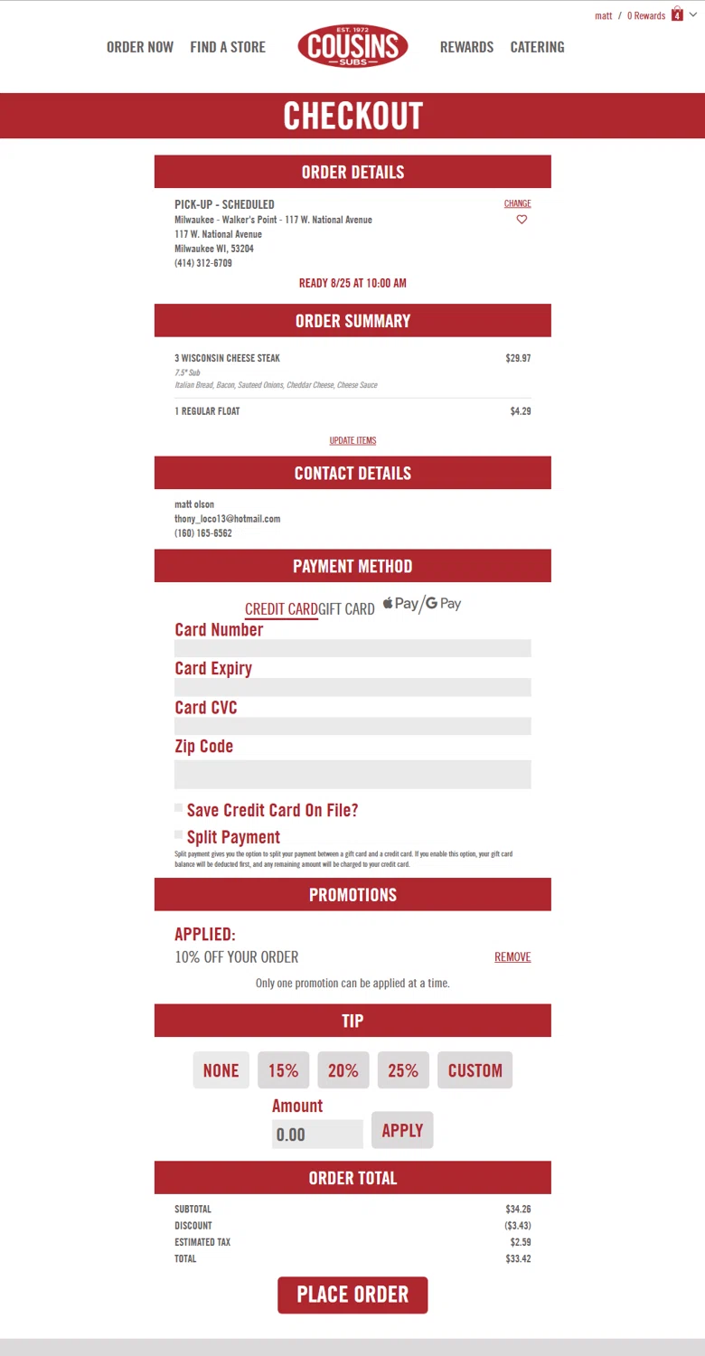 Cousins Subs Coupons - $10 Off Promo Codes in August 2024 | SimplyCodes