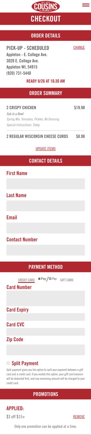 Cousins Subs Promo Codes (1 Verified) - $5 Off Oct 2025