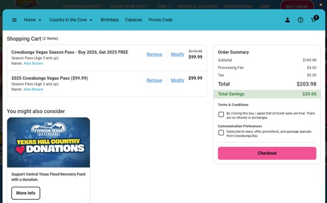 Cowabunga Bay Promo Codes - $25 Off (Verified) Aug 2025