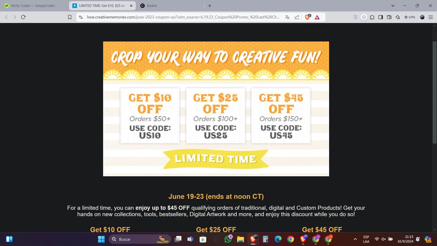 Creative Memories Coupons - $25 Off | November 2024