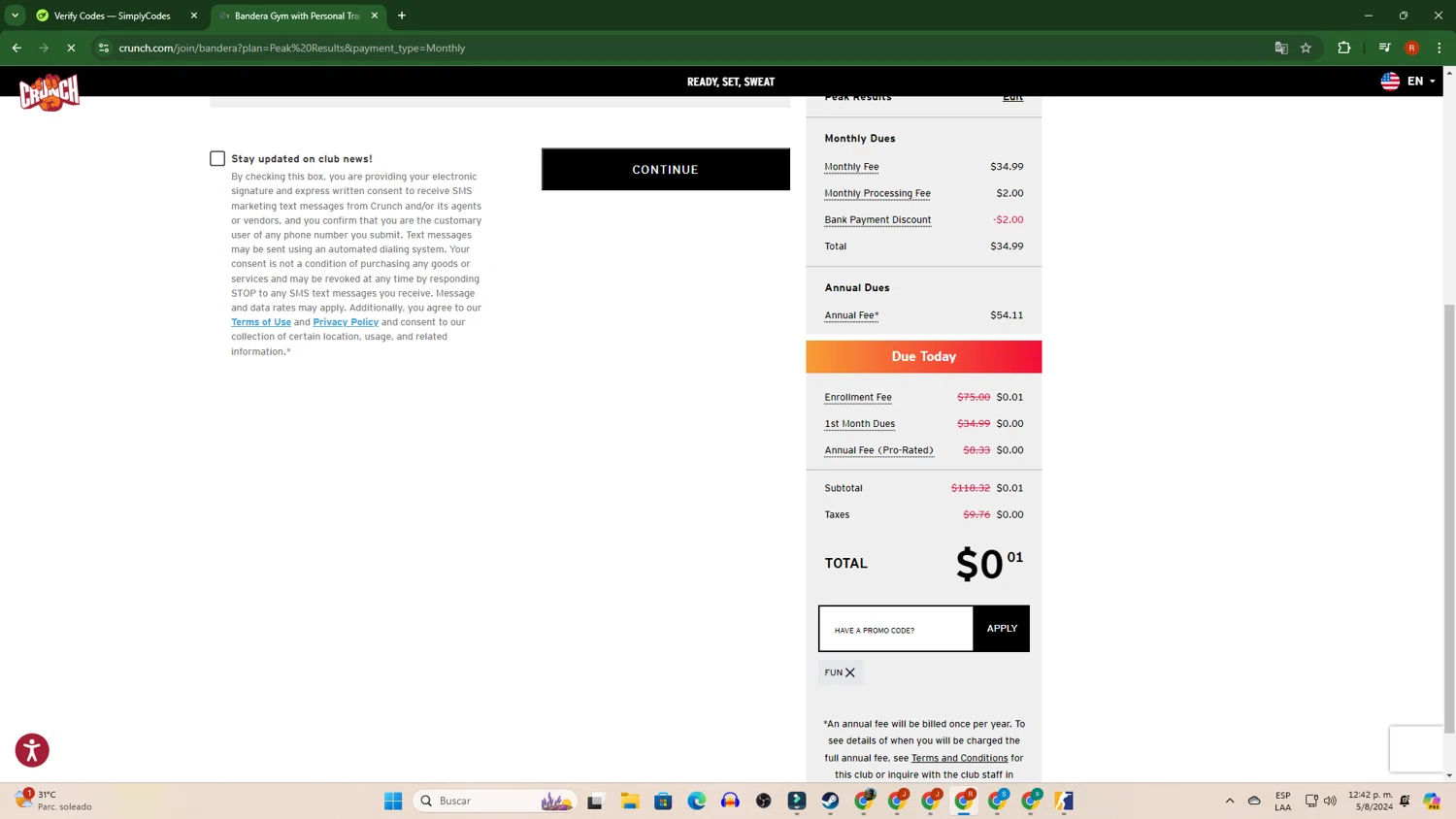 Crunch Promo Codes - 10% Off | August 2024