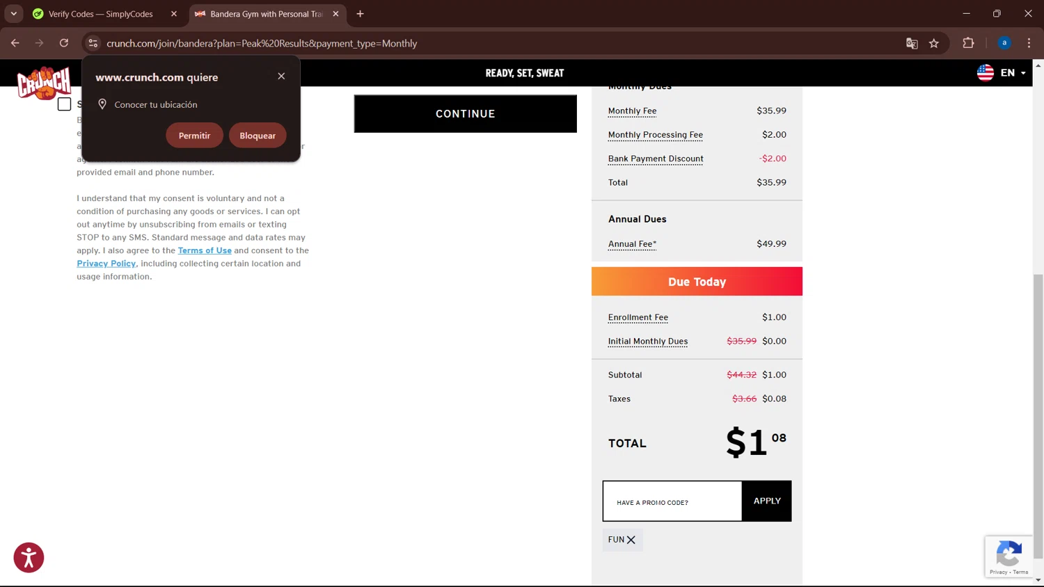 Crunch Promo Codes - $1 Off | December 2024