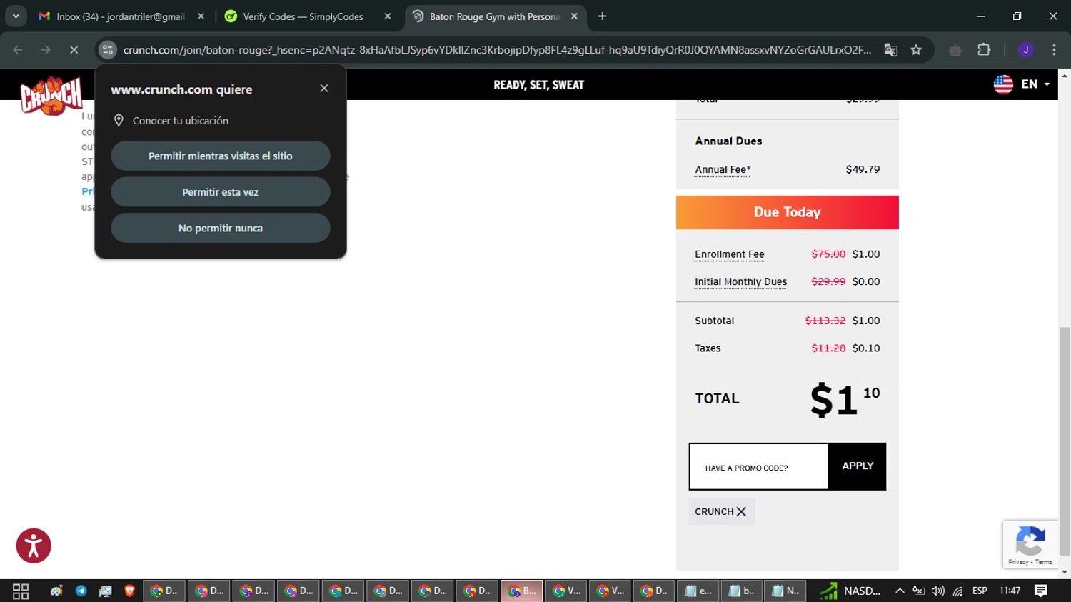 Crunch Promo Codes - $1 Off | December 2024