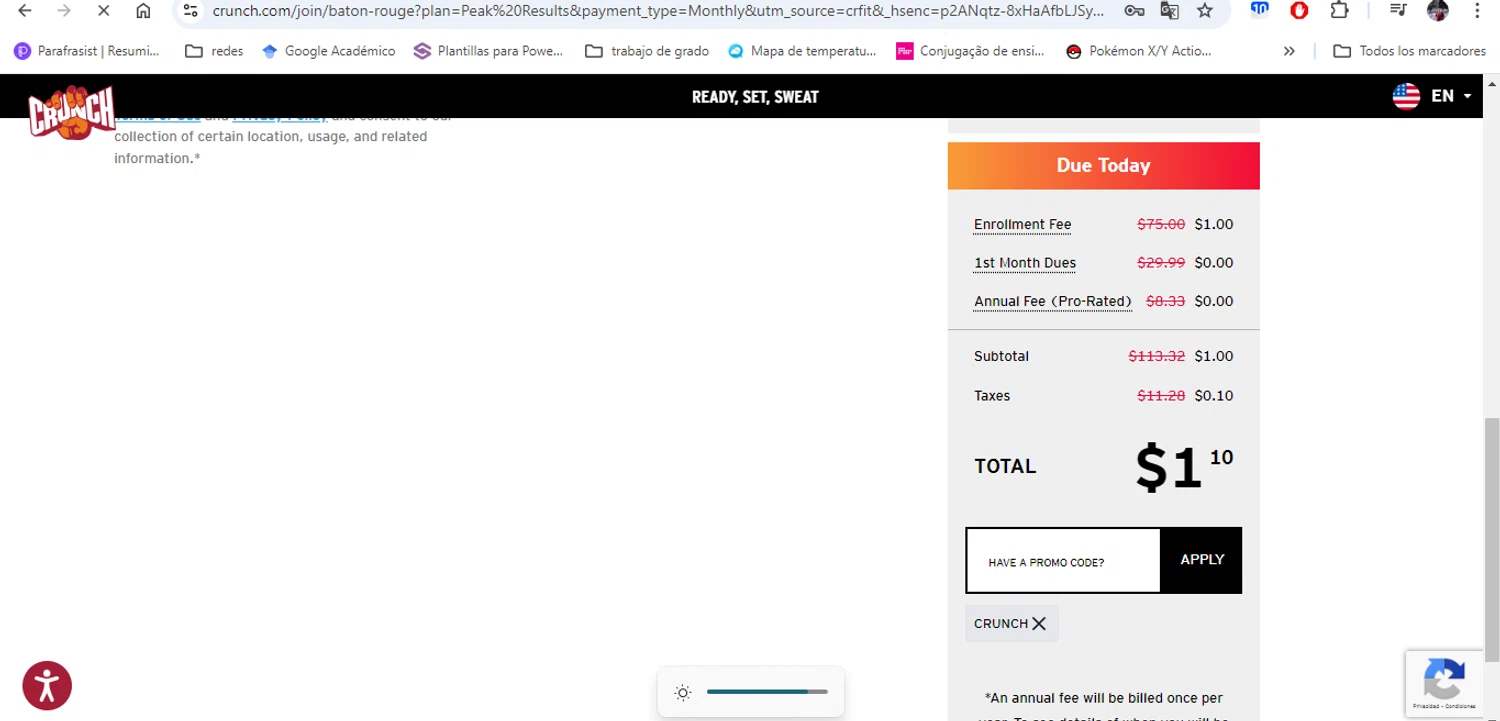 Crunch Promo Codes - up to 10% Off | October 2024