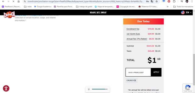 Crunch Promo Codes - up to 10% Off | October 2024