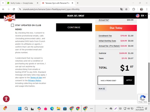 Crunch Promo Codes (6 Verified) - 25% Off w/Code May 2025