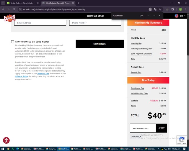 Crunch Promo Codes (6 Verified) - 25% Off w/Code Apr 2025