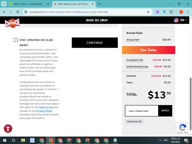 Crunch Promo Codes (6 Verified) - 25% Off w/Code May 2025