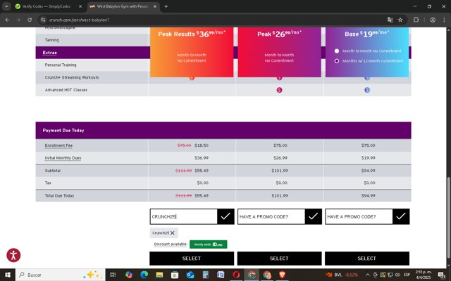 Crunch Promo Codes (5 Verified) - 25% Off w/Code Apr 2025
