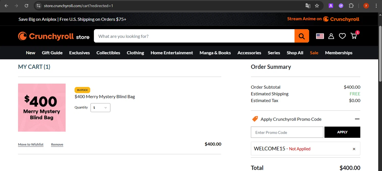Crunchyroll Store Promo Code - 15% Off January 2026