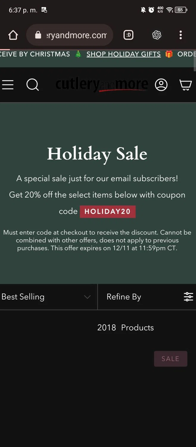 Cutlery and More Coupons - 15% Off | January 2025