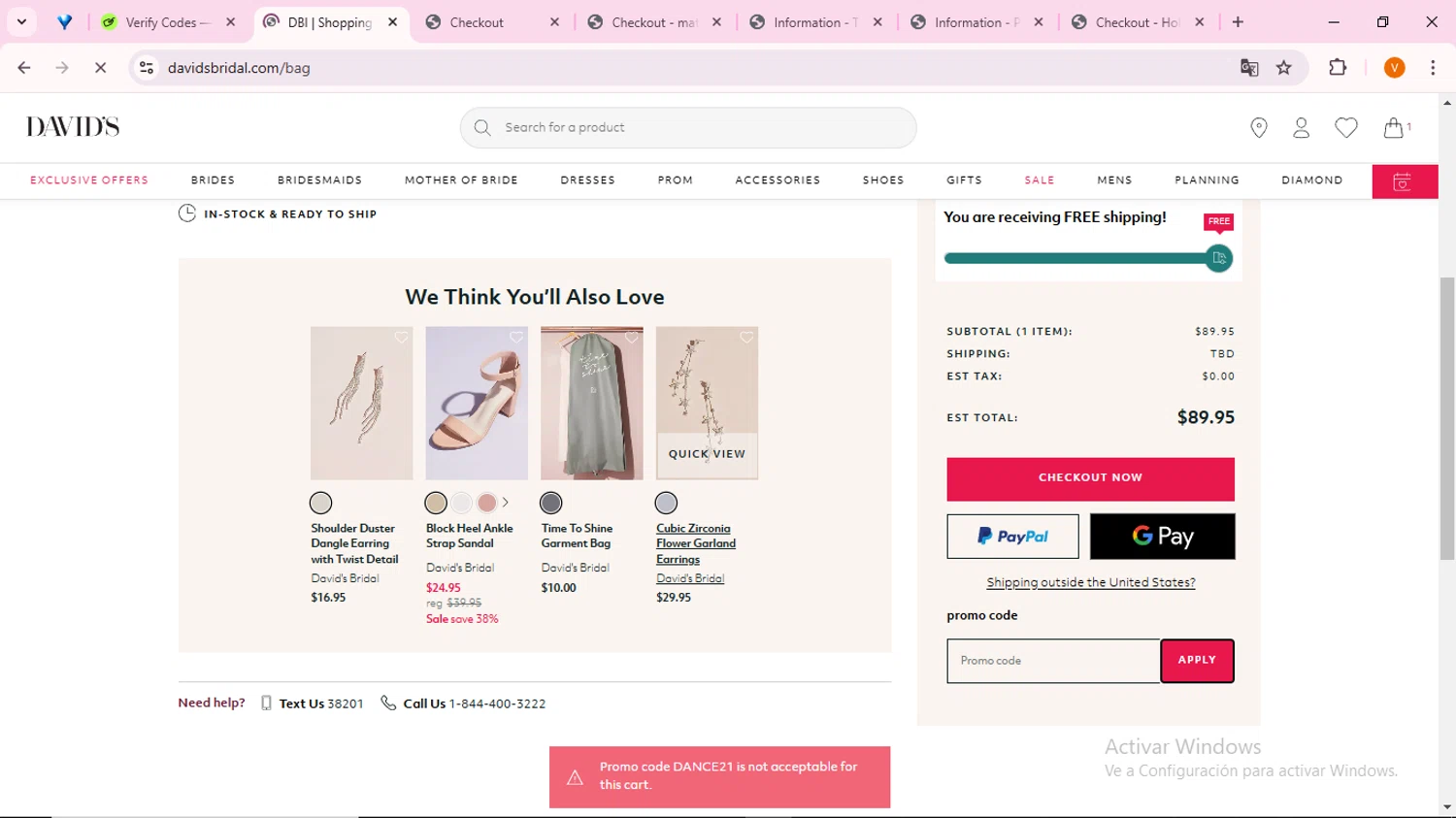 David's bridal promotion code store