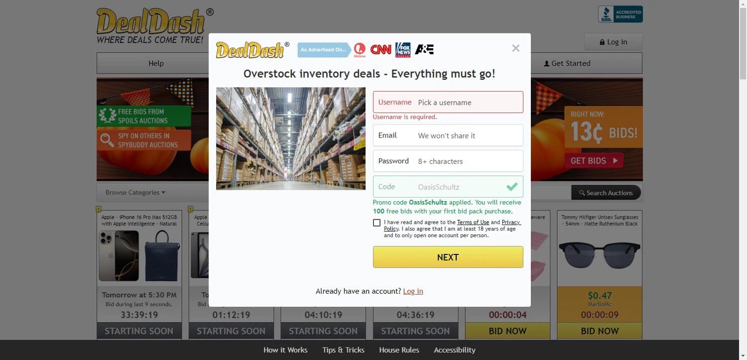 DealDash Promo Codes & Black Friday 2024 Deals - $100 Off