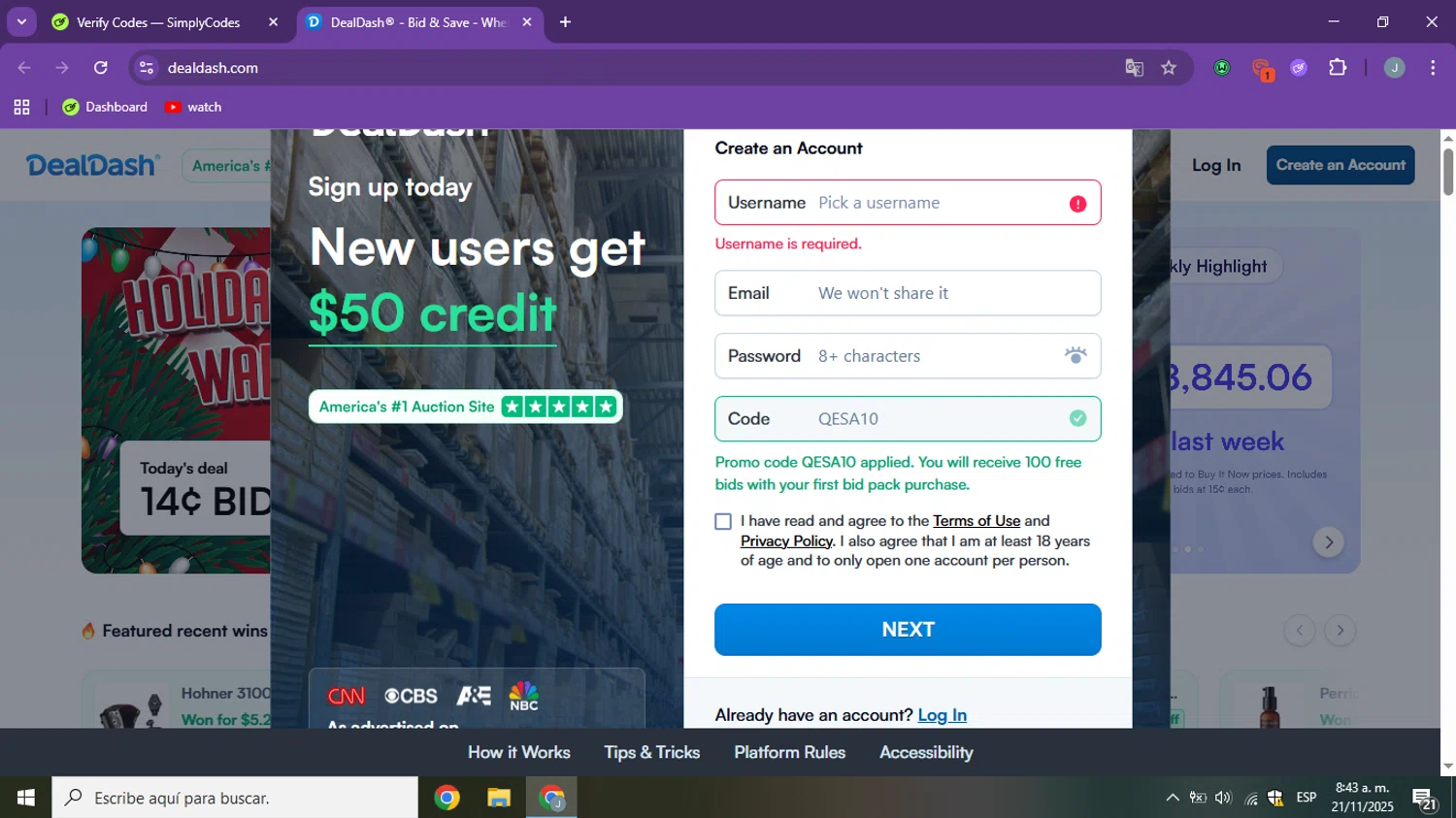 DealDash Promo Codes - $50 Off (29 Verified) Jan 2026
