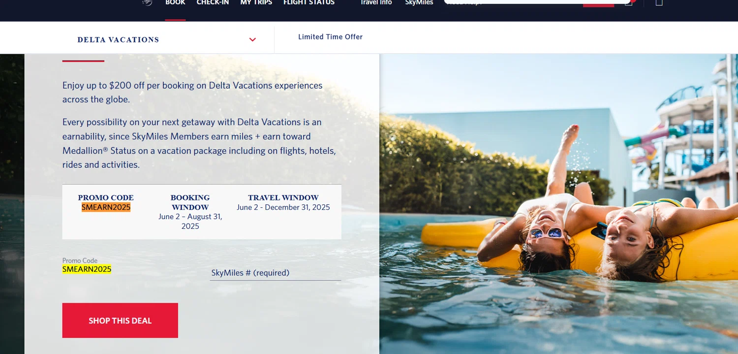 Delta Vacations Promo Codes - $100 Off Coupons Nov 2025