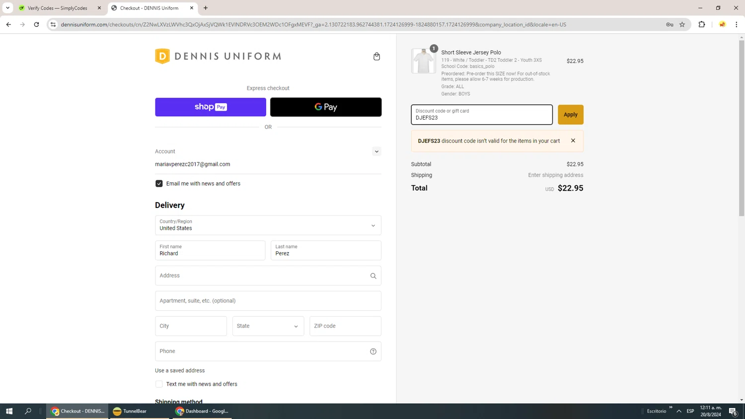 DENNIS Uniform Discount Codes - $11 Off | September 2024