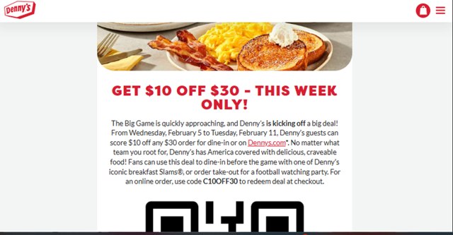 Denny's Discount Codes - $10 Off (4 Verified) Aug 2025