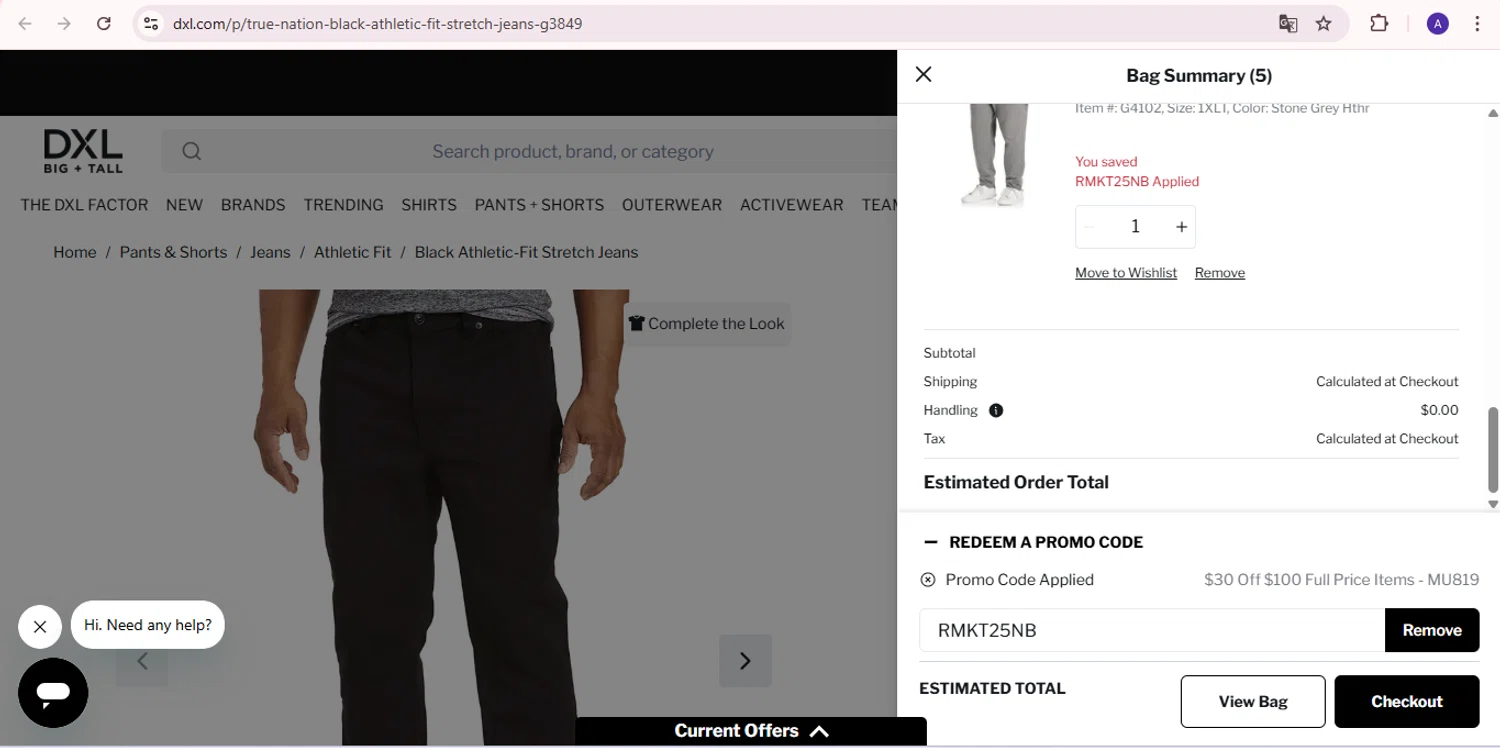 DXL Promo Codes - 30% Off Sitewide (5 Verified) Dec 2025