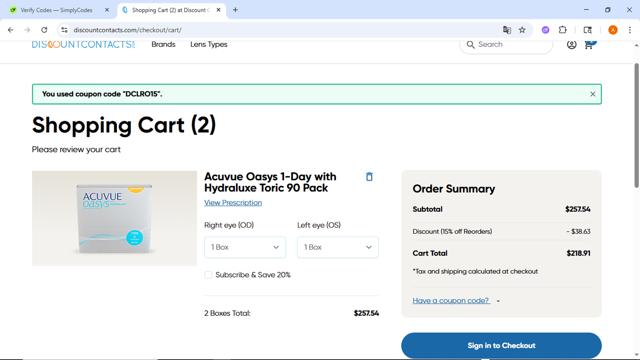 Discount Contacts Promo Codes - 15% Off Oct 2025