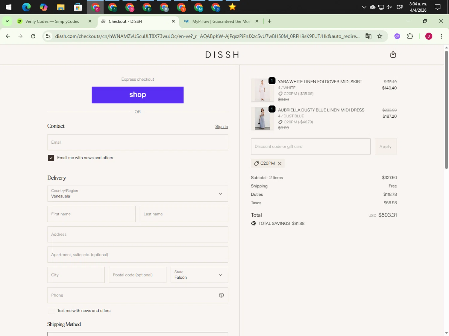 DISSH Promo Codes - 70% Off (+8 Codes) June 2026