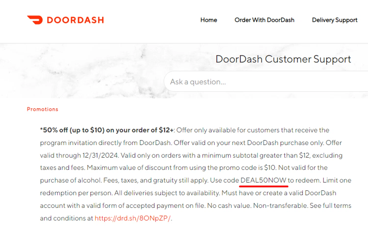 DoorDash Promo Codes - 50% Off | December 2024